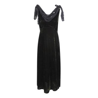 Sea NY Femme, Robes, Vert, Taille: 40 FR La Robe Midi en Velours Norabelle