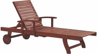 Beliani Beliani - Gartenliege Dunkelbraun Akazienholz verstellbar rollbar modern Terrasse Garten Balkonmöbel