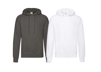 Fruit Of The Loom 2er Classic Hooded Sweat Set Herren Kapuzenpullover Sweatshirt M L XL 2XL 3XL 4XL 5XL Farbsets & HLKauf-Block (M, 1x Anthrazit & 1x Weiss & 1x HLKauf-