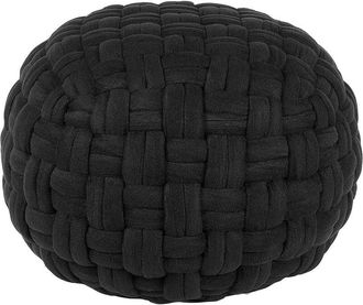 Beliani Beliani - Pouf Moderne Multifonctionnel Tressé Noir pour Salon Repose-Pied Hopa