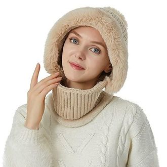 Generic Chapeau pour femme - Bonnet tricot&eacute; simple et polyvalent - Protection auditive chaude - Bonnet dhiver pour gar&ccedil;on, beige, M