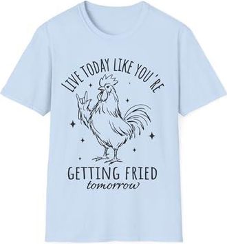 Generic T-shirt graphique unisexe avec inscription &laquo; Live Today Like Youre Getting Fried Tomorrow &raquo;, bleu ciel, 3XL