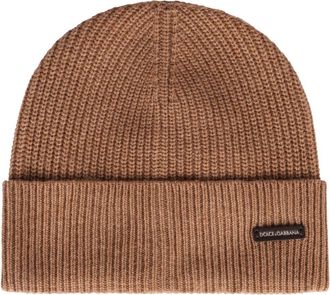 Dolce & Gabbana unisex, Accessoires, Brun, Taille: ONE Size Turn Up Brim Beanie