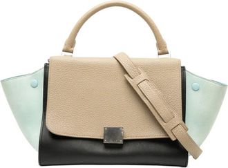 Celine 2017 Small Tricolor Leather Trapeze satchel - Schwarz