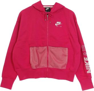 Nike Fireberry/Wei&szlig;er Rei&szlig;verschluss Hoodie Sportbekleidung Air Top - - Sport - Damen - Rosa - L