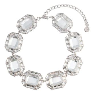 Self Portrait Femme, Accessoires, Gris, Taille: ONE Size Collier en cristal