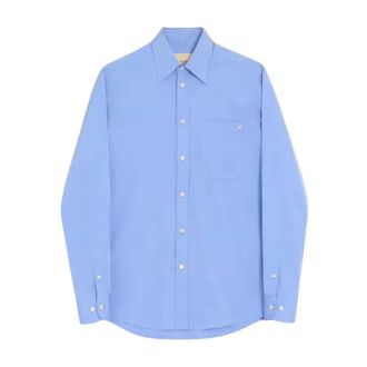 Valentino Vgold Leichte Oxford Hemd - - Shirts - Herren - Blau - M