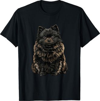 Whyitsme Design Schwarzer Zwergspitzhund Illustration T-Shirt