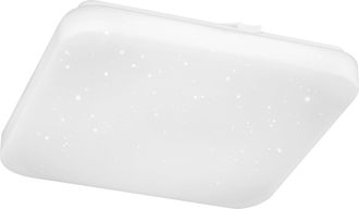 Eglo LED Deckenlampe Pogliola, Deckenleuchte mit Kristall-Effekt und Dip Switch, Lampe Decke K&uuml;che, Metall und Kunststoff in Wei&szlig;, warmwei&szlig;, neutralwei&szlig;, k