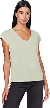 Vero Moda VMFILLI SS V-Neck Tee GA Noos T-Shirt, Ivoire (Reseda), M Femme