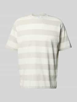 Lindbergh Oversized T-Shirt mit Streifenmuster und Rundhalsausschnitt