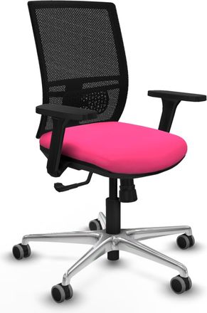 Piqueras y Crespo Yunquera Computerstuhl mit 3D-Armen, h&ouml;henverstellbare Lendenwirbelst&uuml;tze, ausgestattet mit Sincro 4 Positionen und Schneideschaum, Schwarz/Rosa