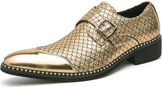 Generic Mocassins tendance en cuir verni imprimé à talon épais pour homme, pour fête, salle de bal, smoking occidental, robe Oxfords pour le travail, le trava