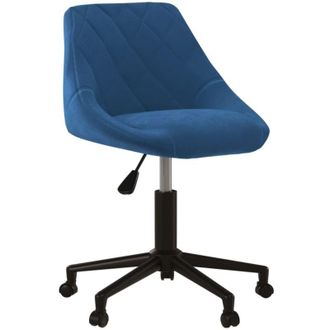 vidaXL Vidaxl - Chaise pivotante de salle &agrave; manger Bleu Velours