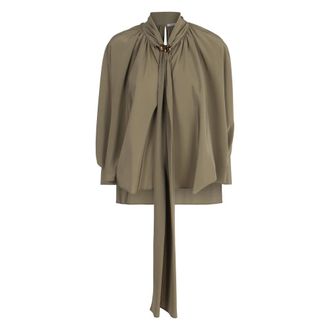 Max Mara Seidenbluse mit goldfarbenem Metall-Detail - - Blouses & Shirts - Damen - Gr&uuml;n - S