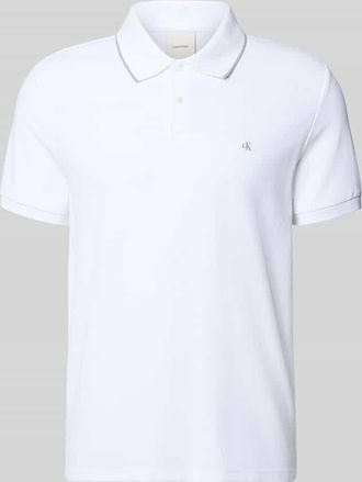 Calvin Klein Poloshirt mit Logo Stitching aus reiner Baumwolle