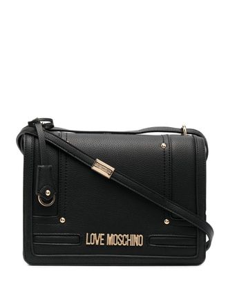 Love Moschino sac &agrave; bandouli&egrave;re &agrave; plaque logo - Noir