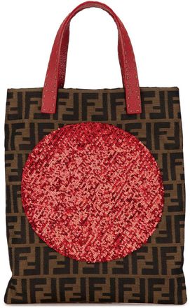 Fendi Shopper - Zucca Canvas Sequins Tote - Gr. unisize - in Braun - f&uuml;r Damen