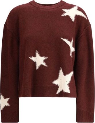 Zadig&Voltaire Femme, Pulls, Brun, Taille: 42 FR Pull en cachemire avec étoiles