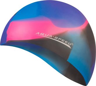 Aqua Speed BUNT Schwimmhaube + Kleines Mikrofaserhandtuch | Kinder & Erwachsene | elastische Bademütze | Badehaube | wasserdichte Badekappe für Frauen Männer | S