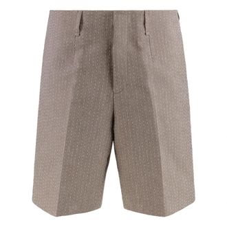 Fendi Bermuda mit Ziern&auml;hten - - Shorts - Herren - Beige - M