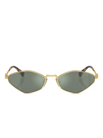 Miu Miu Eyewear lunettes de soleil &agrave; monture g&eacute;om&eacute;trique - Or