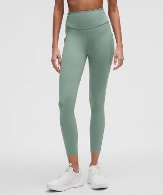 lululemon Fast and Free Leggings mit hohem Bund 5 Taschen f&uuml;r Frauen - 64 cm - Gr&ouml;&szlig;e 12 in Crater Blue