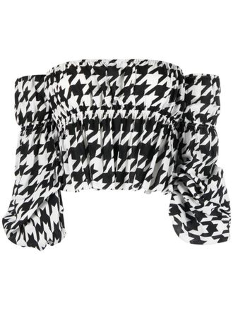 Balmain blouse &agrave; motif pied-de-poule - Noir