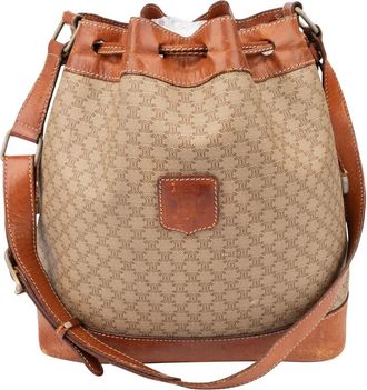 Celine Crossbody Bags - Celine Maccadam Monogram Bucket Shoulder Bag - Gr. unisize - in Braun - f&uuml;r Damen