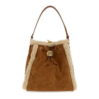 Balmain Sac &agrave; dos en cuir - Femme - Sacs - Brun - Taille: ONE Size