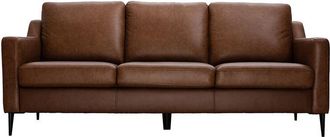 Miliboo Braunes 3-sitziges Designer-Ledersofa oxmo - B&uuml;ffelleder
