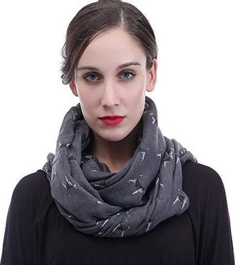 Lina & Lily &eacute;charpe tube snood &agrave; motif chien Beagle (Gris)