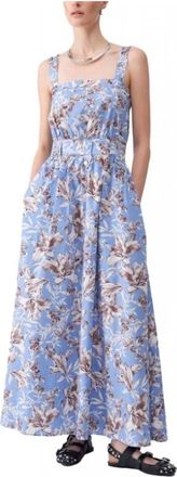 Liu Jo Femme, Robes, Multicolore, Taille: 46 FR Robe Longue en Popeline