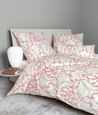 Janine Mako-Satin-Bettw&auml;sche Milano 135x200 + 80x80 cm Fuchsia-pink