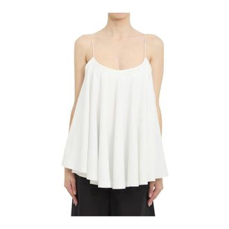 Jacquemus Top Camisole &agrave; Draper Asym&eacute;trique - Femme - Tops - Blanc - Taille: 36 FR