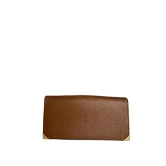 Saint Laurent Portefeuille Vintage Pr&eacute;-d&eacute;tention - Femme - Pre-owned - Brun - Taille: ONE Size