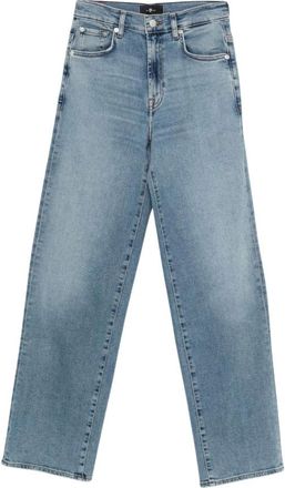 7 For All Mankind Femme, Jeans, Bleu, Taille: W31 Jean Droit Taille Haute