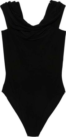 Norma Kamali Femme, Tops, Noir, Taille: 38 FR Cowl Hooded Bodysuit