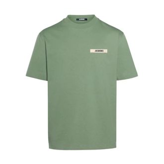 Jacquemus T-Shirt mit Rundhalsausschnitt und kurzen &Auml;rmeln - - Tops - Herren - Gr&uuml;n - S