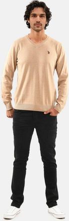 U.S.Polo Association V-Ausschnitt-Pullover Longsleeve USPhil - Herren V-Neck Classic Fit mit Logo-Stickerei Angenehme Baumwollmischung, weiches Material und sportiver Look