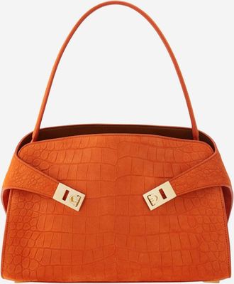 Ferragamo Sac &agrave; bandouli&egrave;re en daim doux Hug