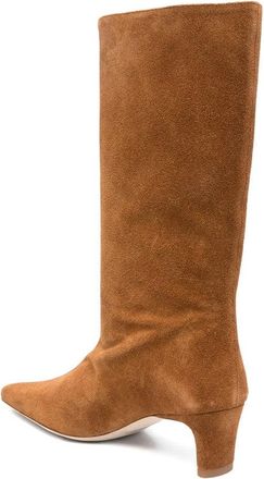Staud Suede Mid-Calf Boot - Brown