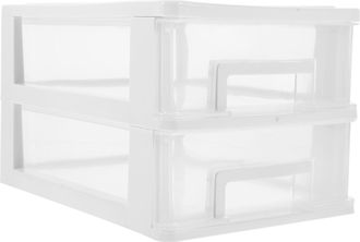 Cabilock Tisch Organizer Kunststoff 2-stufige Aufbewahrungsbox Schubladen Organizer F&uuml;r B&uuml;robedarf Schreibtisch Aufbewahrung Praxisorientiert Platzsparend