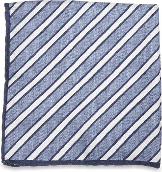 Brunello Cucinelli Homme, Accessoires, Bleu, Taille: ONE Size Diagonal Striped Pocket Square