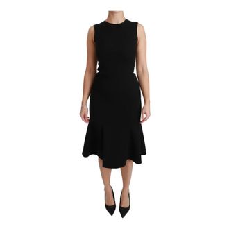 Dolce & Gabbana Schicke Schwarze Fit Flare Sheath Kleid - - Dresses - Damen - Schwarzk - 2XS