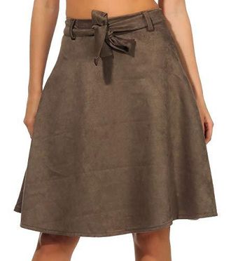 Malito more than fashion Malito Femme Jupe Hiver A-Line Velours Optique 19606 (Olive, M)