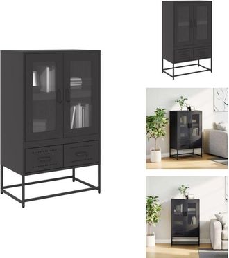 vidaXL Highboard Schwarz 68x39x111,5 cm Stahl - Highboard - Highboards - Sideboard - Schrank