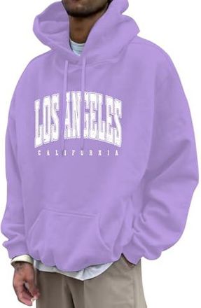 Generic Sweat &agrave; capuche Los Angeles California pour homme - Imprim&eacute; graphique vintage - En coton - Manches longues - Pour homme - Cordon de serrage - Sportif 
