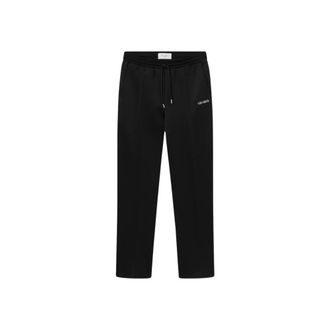 Les Deux Homme, Pantalons, Noir, Taille: XS Pantalon de Piste en Soie avec Plis de Style Costume