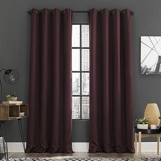 Sun Zero Soho Verdunkelungsvorh&auml;nge, energiesparend, ger&auml;uschreduzierend, 137,2 x 213,4 cm, Merlot-Rot, 2 St&uuml;ck